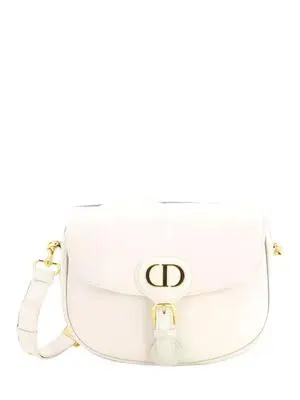 Dior Bobby Flap Bag Leather Medium Crossbody Bag - White