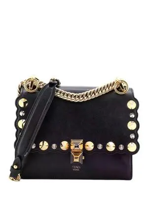 FENDI Fendi Kan I Studded Leather Small Shoulder Bag