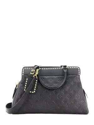 LOUIS VUITTON Monogram Empreinte Leather Vosges Mm Satchel - Black