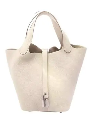 Hermès Hermès 2026 PM Picotin Lock Leather Tote Bag Neutrals