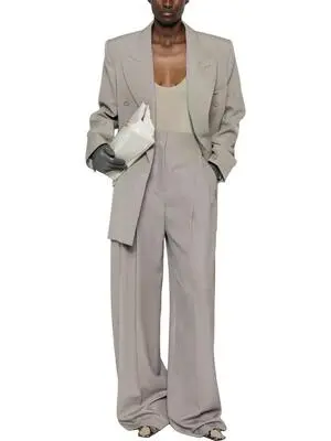 MUGLER Double-breasted Peak-lapels Blazer - Grey
