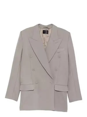 MUGLER Double-breasted Peak-lapels Blazer - Grey