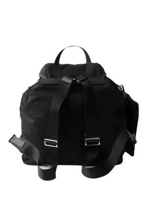 Prada Prada Medium Quilted Re-Nylon Backpack With Saffiano Leather Trim Black