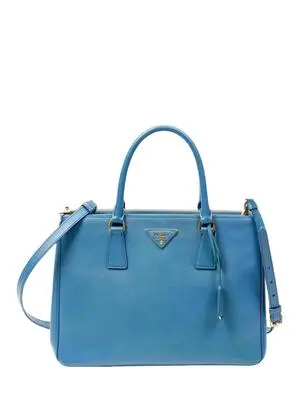 Prada Medium Galleria Double-zip Shoulder Bag - Blue