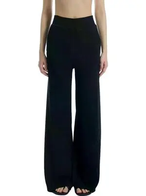 DETERM; Ribbed Knit Wide-leg Trousers - Black