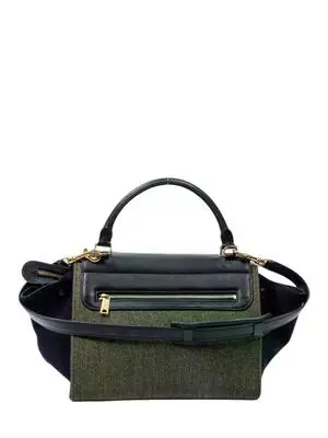 Celine Tricolour Trapeze Tote Bag - Black