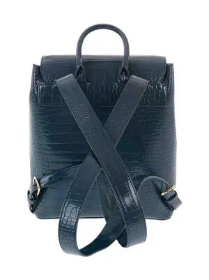 Moschino Crocodile-effect Backpack - Blue