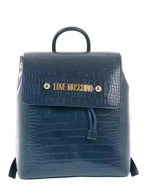 Moschino Crocodile-effect Backpack - Blue