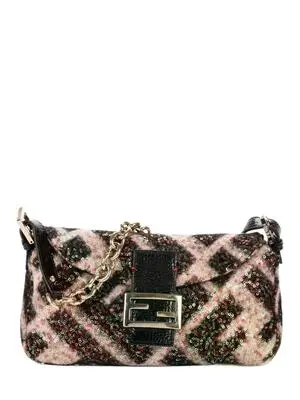 Fendi Sequin Embellished Shoulder Bag - Neutrals