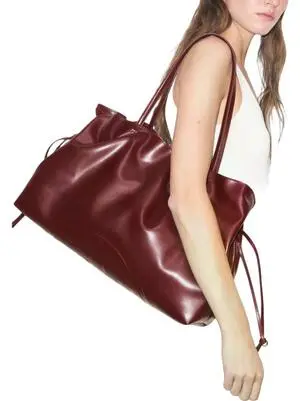 Tory Burch Tory Burch Ella Natuura Drawstring Tote Red