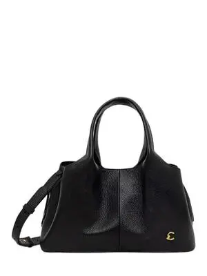 COCCINELLE Grained Leather Tote Bag - Black