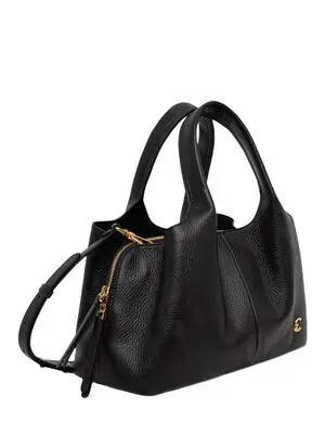 COCCINELLE Grained Leather Tote Bag - Black