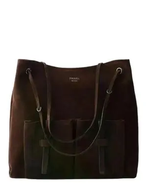 Prada Route Large Suede Bag - Brown
