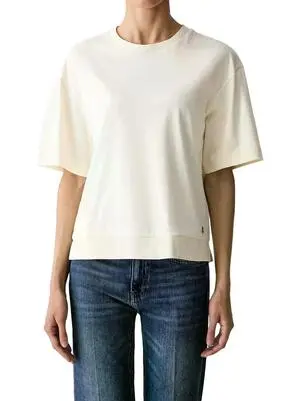 JOOP! Logo Plaque Side-slit T-shirt - Neutrals