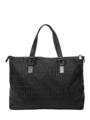 Fendi Roll Zucca Tote Bag - Black