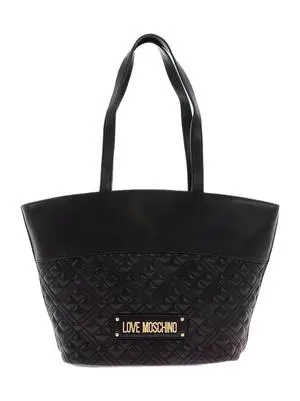 MOSCHINO Quilted Embossed-Logo Tote Bag