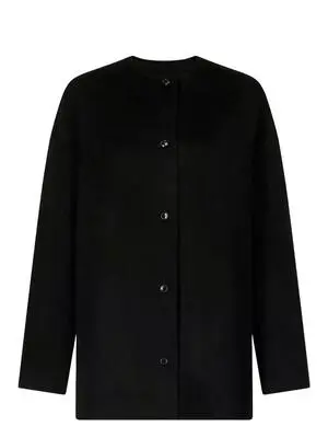 Loulou De Saison Collarless Single-breasted Coat - Black