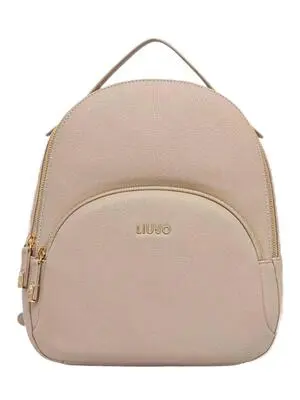 Liu Jo Grained Logo Plaque Backpack - Neutrals
