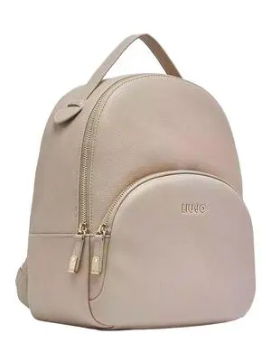 Liu Jo Grained Logo Plaque Backpack - Neutrals