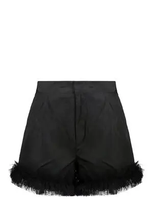 Red Valentino Tulle-trim Ruffled Shorts - Black