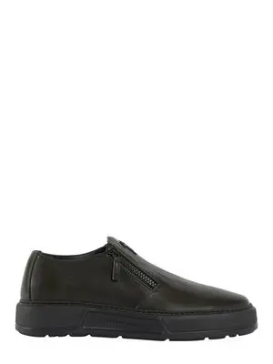 GIUSEPPE ZANOTTI Giuseppe Zanotti Redford Leather Slip-On With Double Side Zipper Khaki