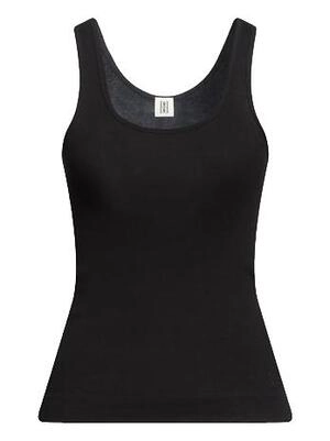 BY MALENE BIRGER Ribbed Cotton Tank Top - Black