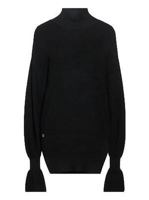 MANILA GRACE Turtleneck Long Sleeve Sweater - Black