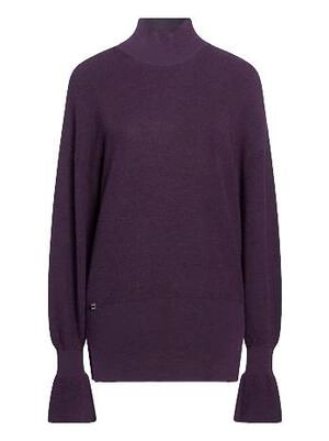 MANILA GRACE Dark Turtleneck Knit Top - Purple