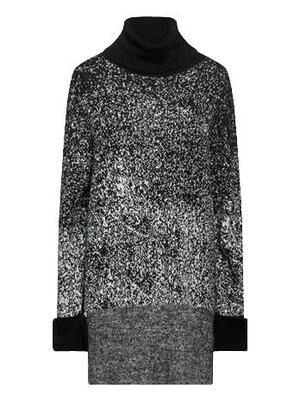 MANILA GRACE Two-tone Turtleneck Sweater - Black