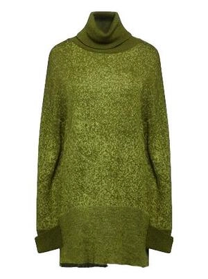 MANILA GRACE Two-tone Turtleneck Sweater - Green