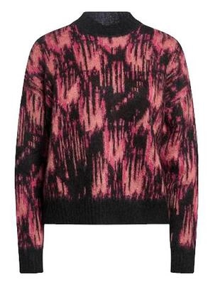 MANILA GRACE Jacquard-knit Crewneck Sweater - Fuchsia