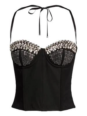 Pinko Embellished Corset Top - Black