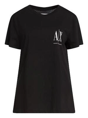 Armani Exchange Cotton T-shirt With Logo Print - Black