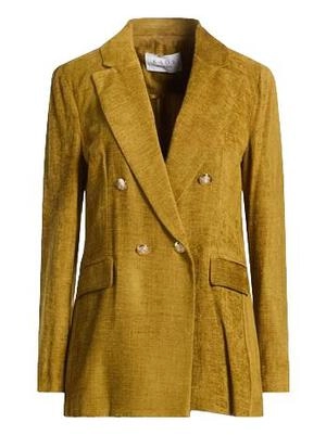 KAOS Double-breasted Viscose And Cotton Blend Blazer - Yellow