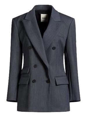 Sandro Double-breasted Striped Blazer - Navy