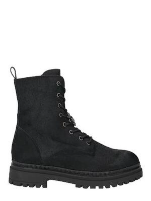 APEPAZZA Calf Hair Lace-up Ankle Boots - Black