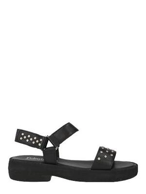FELMINI Calfskin Appliqué Sandals - Black