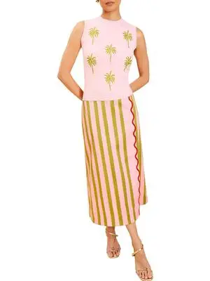 Mestiza New York Soho Embroidered Cotton Knit Top - Pink