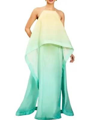 Mestiza New York Mariposa Convertible Organza Train Gown - Multicolor