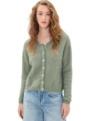American Vintage American Vintage Vitow Alpaca Wool Blend Cardigan Khaki Multichine
