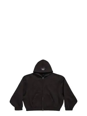 Balenciaga Unity Sports Icon Boxy Zip-up Hoodie - Black