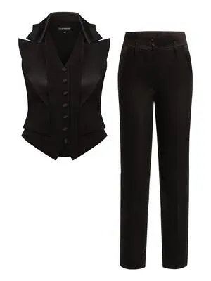TIA DORRAINE Tia Dorraine Single-Breasted Waistcoat And Tailored Trousers Set