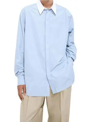 Bottega Veneta Striped Poplin Shirt - Blue