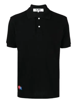 Play Comme Des Garcon Comme Des Garçons Play Short Sleeved Polo Shirt - Black
