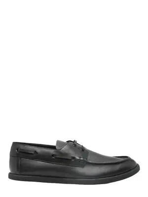 THE ROW Lace-up Boat Shoe - Black