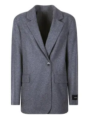 Pinko Logo Patch Single-breasted Jacket - Gray