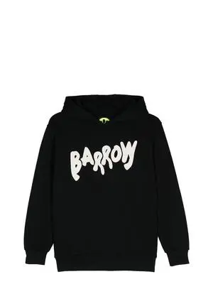 BARROW Smiley Print Cotton Hoodie - Black