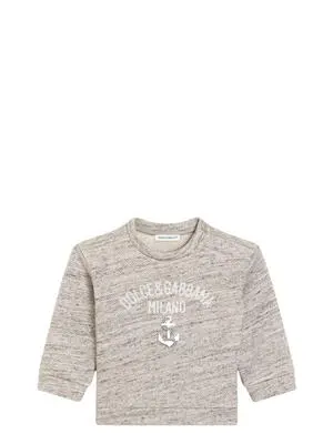 Dolce & Gabbana Cotton Sweatshirt With Logo - Nude