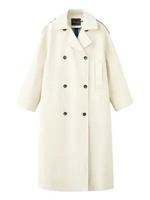 Mango Cotton Blend Trench Coat With Contrast Cuff Detail - Beige