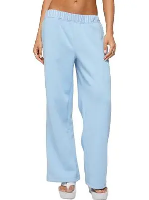 EDIKTED Core Stripe Waist Low Rise Sweatpants - Blue